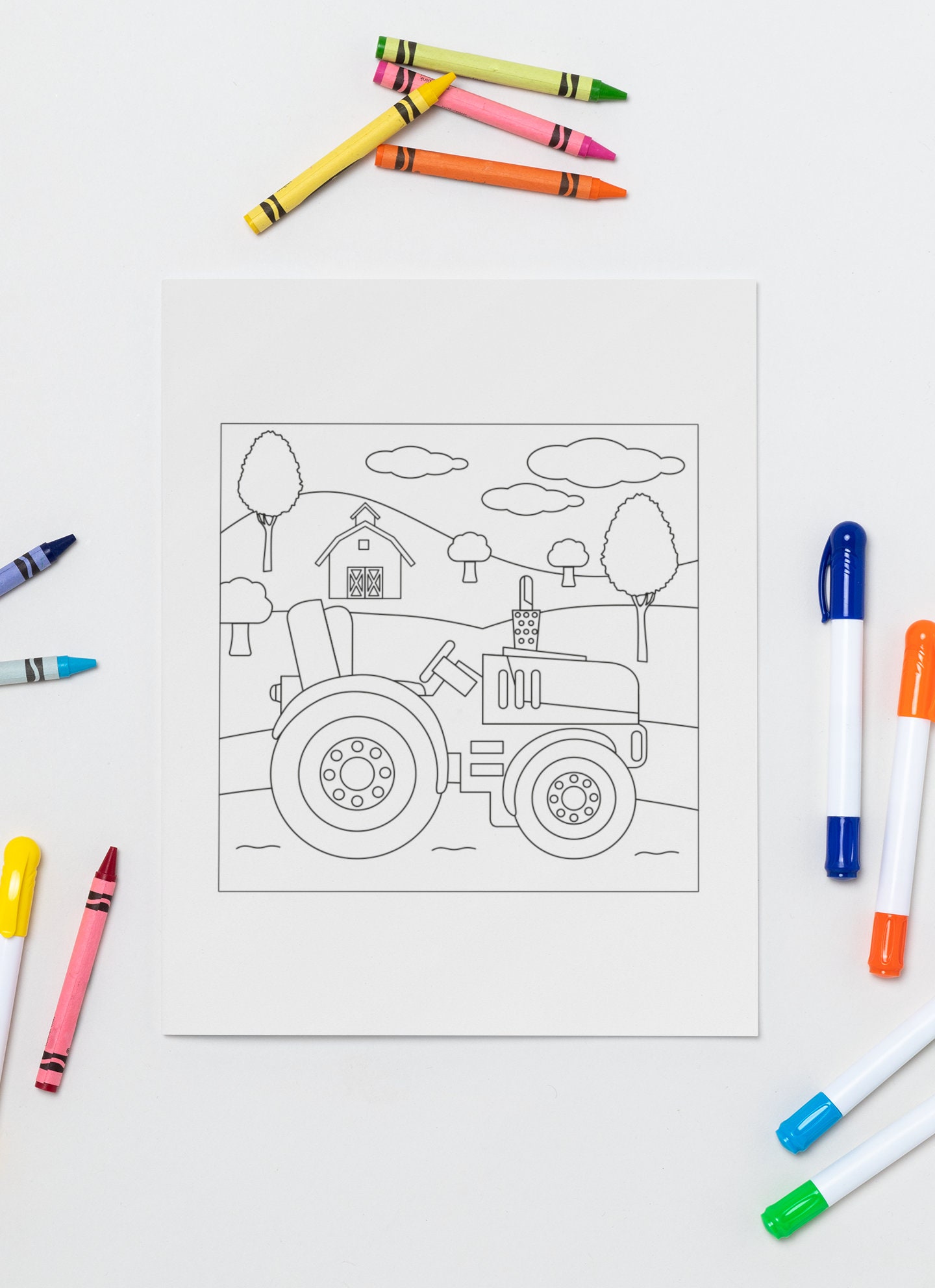 Tractor Coloring Book for Kids Tractor Printable Farm Coloring Book for ...