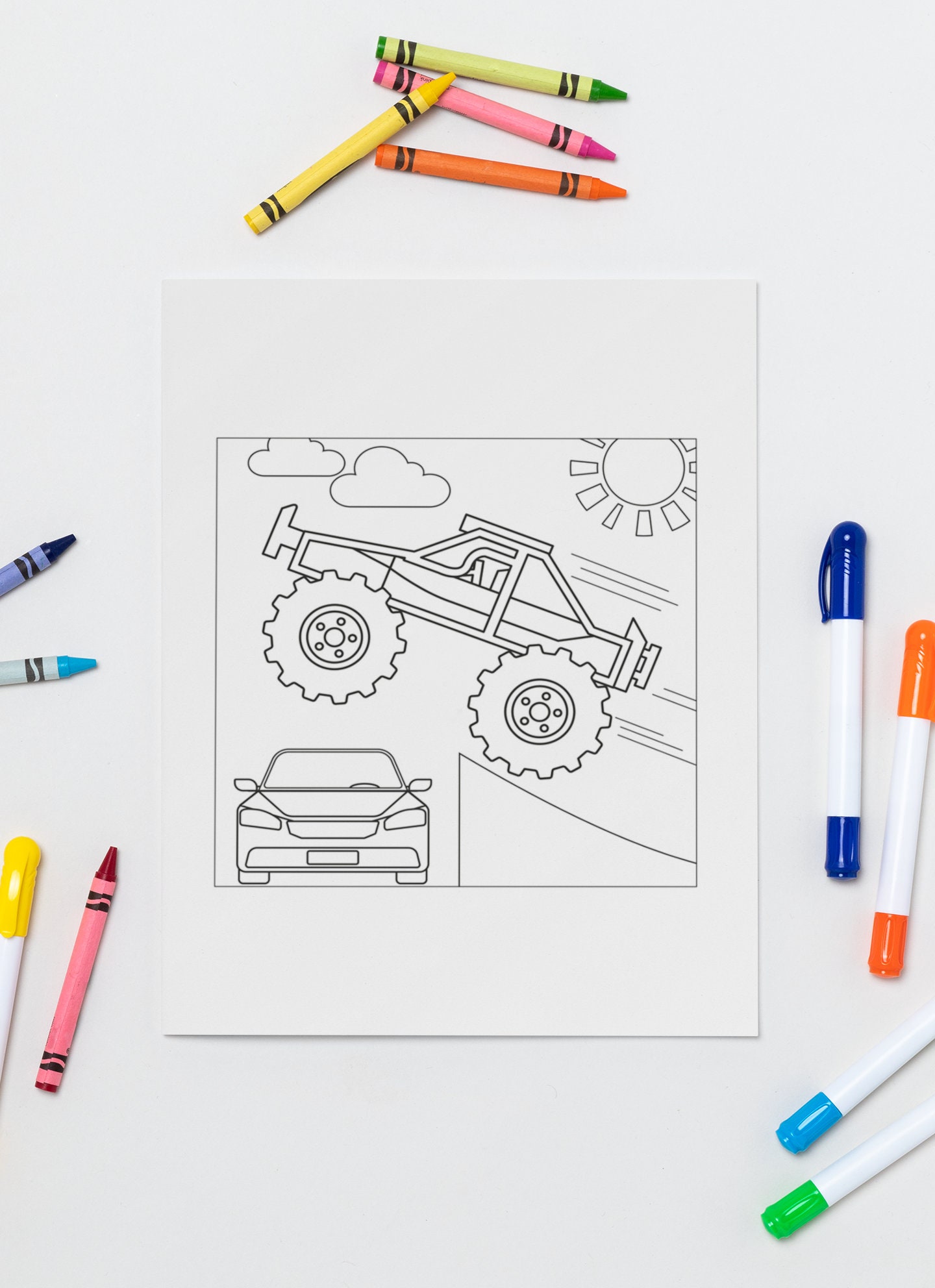 Monster Truck Coloring Book for Kids Monster Truck Printable Coloring ...