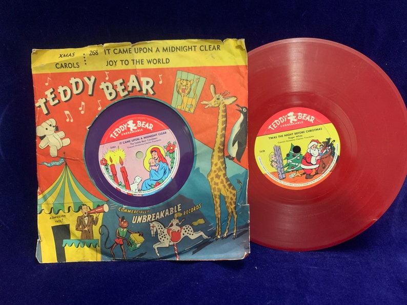 Vintage 1949 Christmas Carol Teddy Bear Records - Etsy
