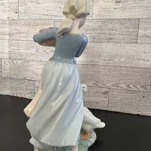 Vintage Porcelain Lady With Duck, Lladro Style Statue - Etsy