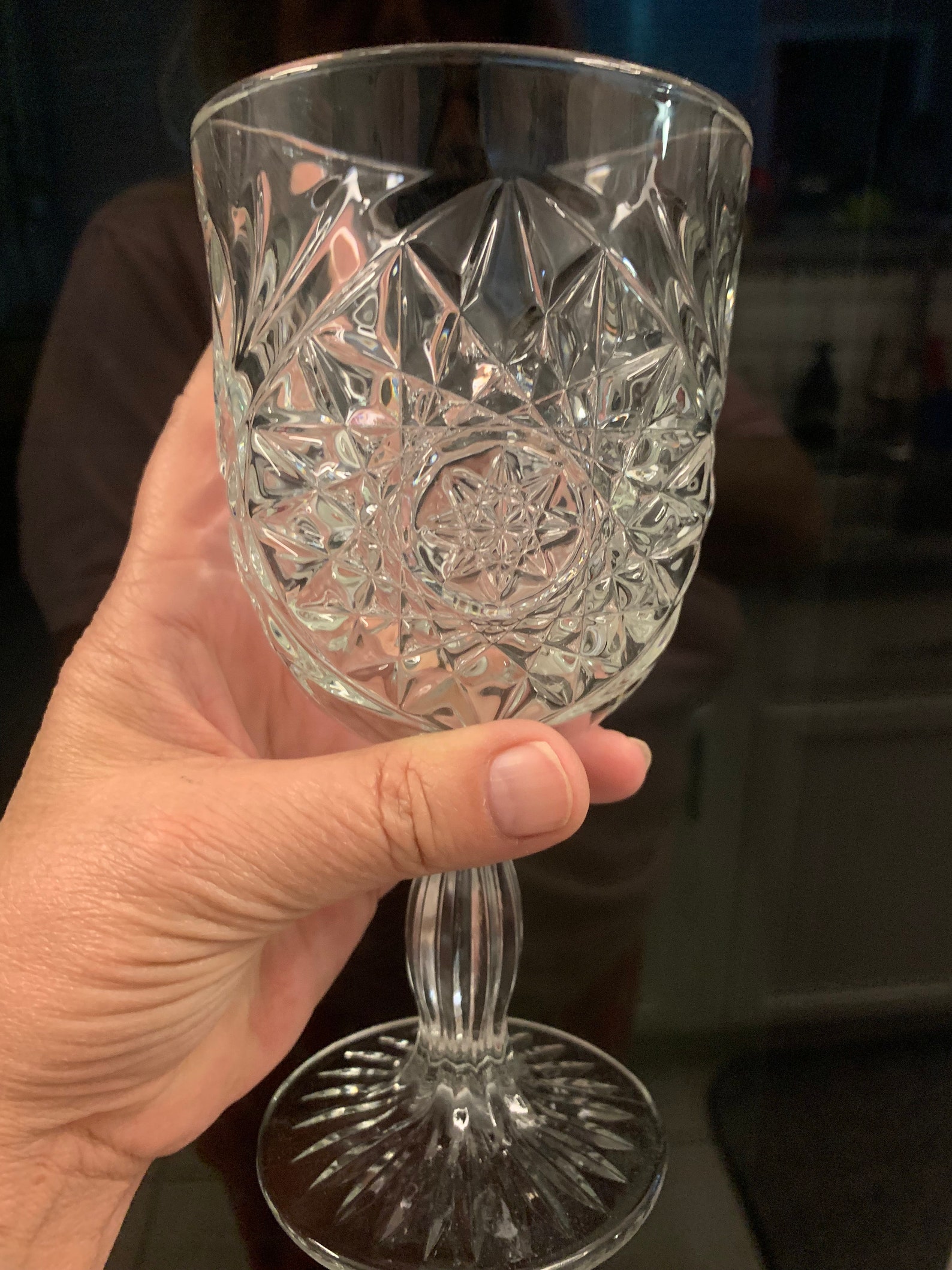 Vintage Cut Glass Libby Hobstar Goblets - Etsy