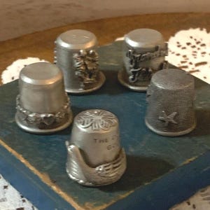 Vintage Pewter Thimbles - Etsy