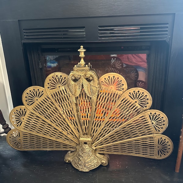 Peacock Fireplace Screen - Etsy