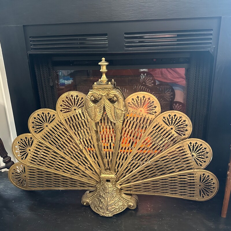Peacock Fireplace Screen - Etsy