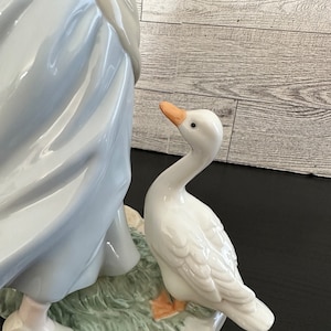 Vintage Porcelain Lady With Duck, Lladro Style Statue - Etsy