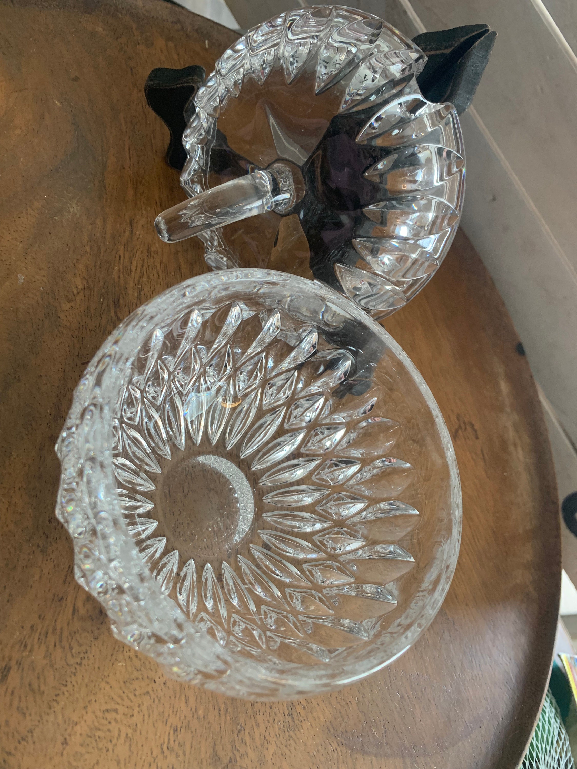 Gorham Full Lead Crystal Apple Shaped Covered Trinket Box Candy Dish ...