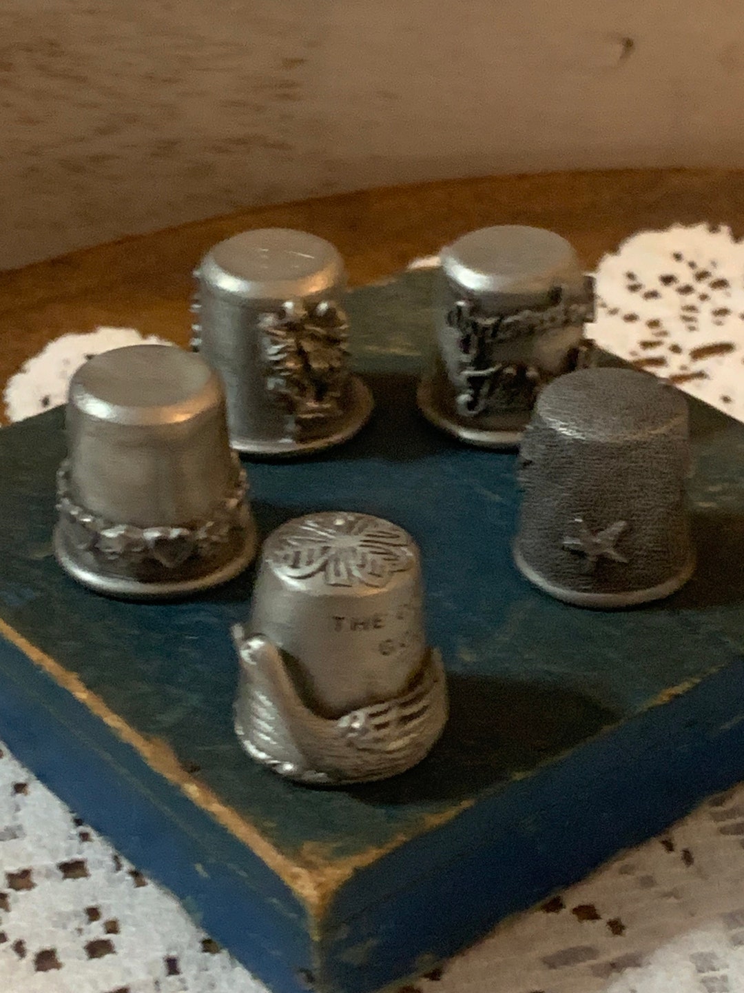 Vintage Pewter Thimbles - Etsy