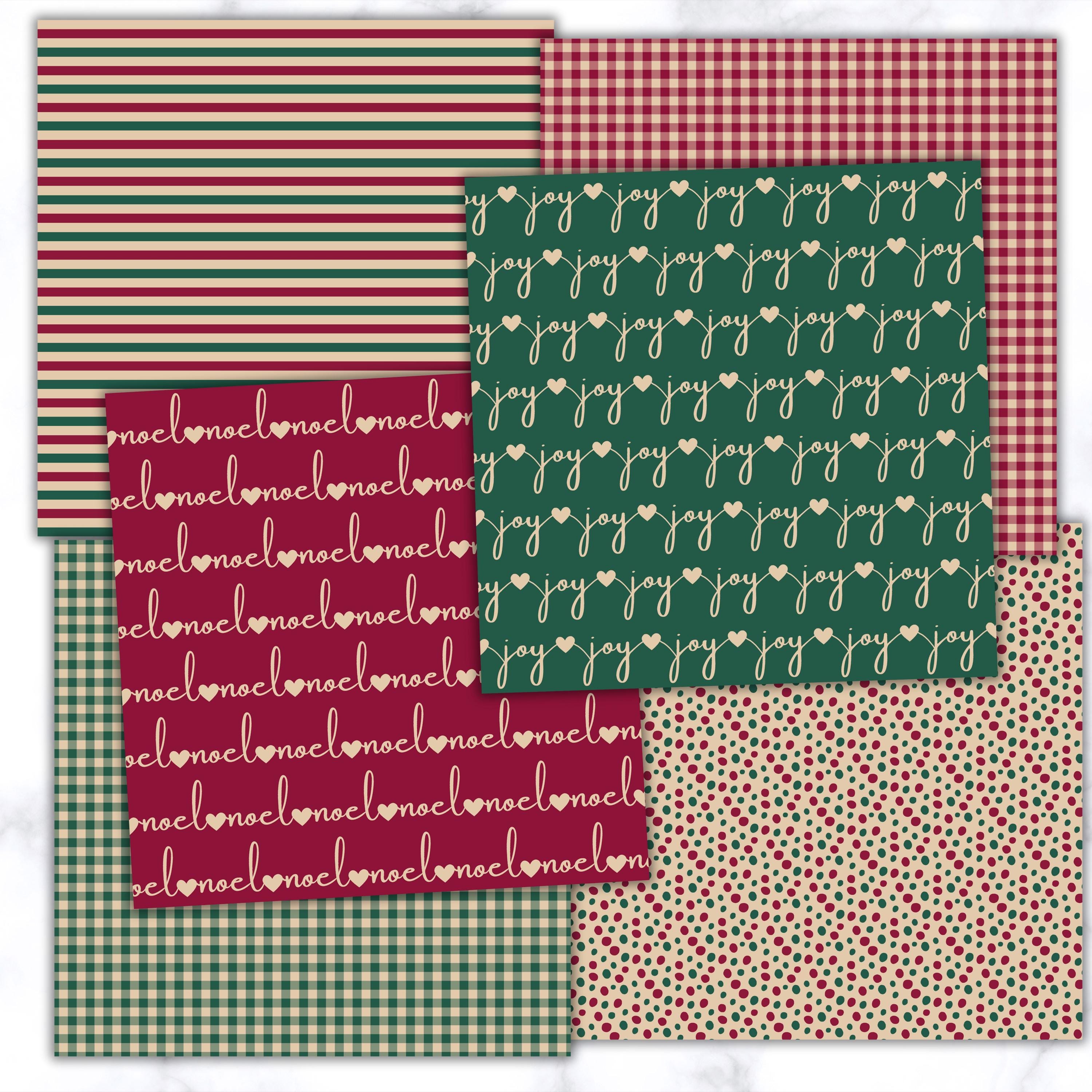 Christmas Digital Paper: Vintage, Seamless Patterns, Holiday, Plaid ...