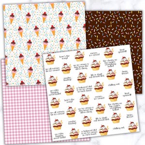 Ice Cream Digital Paper: Summer, Waffle Cone, Sprinkles, Beach ...