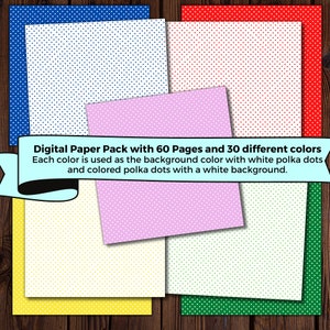 Polka Dot Digital Paper, Small Polka Dots, Scrapbook Papers, Wallpaper ...