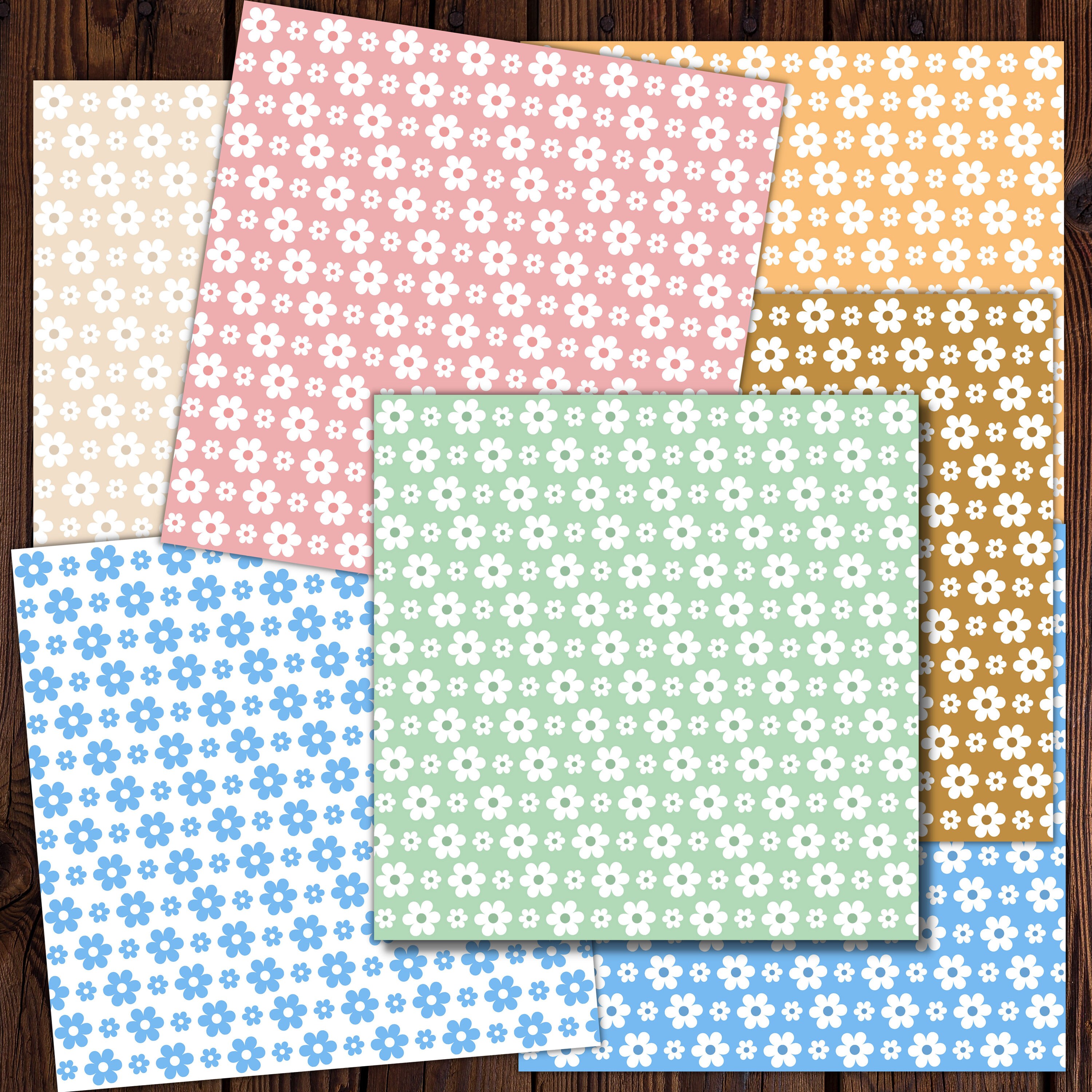 Flowers Digital Paper, Pastel Colours, Cute Flowers, Floral ...