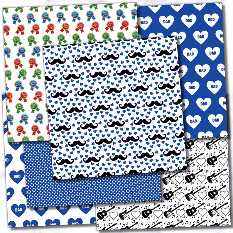 Best Dad Digital Paper, Father's Day Scrapbook Paper, Manly Printable ...