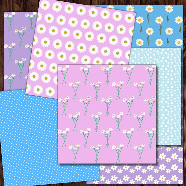 Daisy Digital Paper Daisy Pattern Scrapbook Paper - Etsy