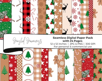 Christmas Digital Paper, Holiday Scrapbook Papers, Snowflake Wallpaper ...