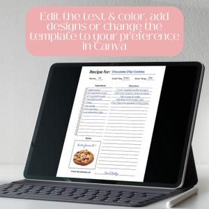 Printable Recipe Book Template: EDITABLE Recipe Card, Minimalist, (A4 ...