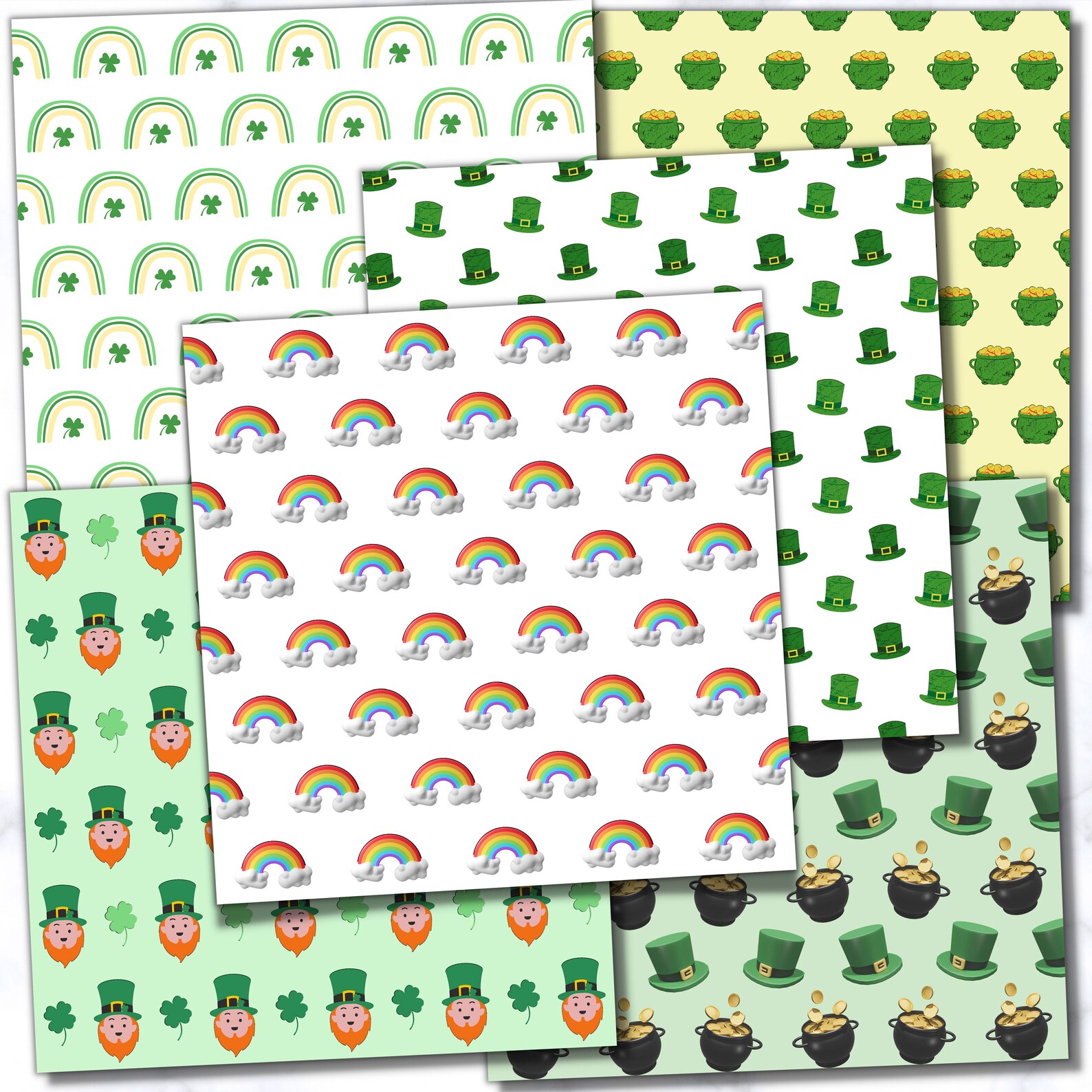 St. Patrick's Day Digital Paper, Printable Digital Papers, Patrick's ...