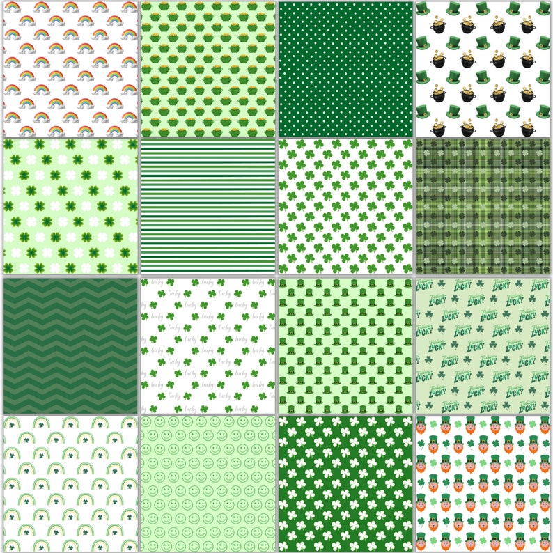 St. Patrick's Day Digital Paper Printable Digital Papers - Etsy