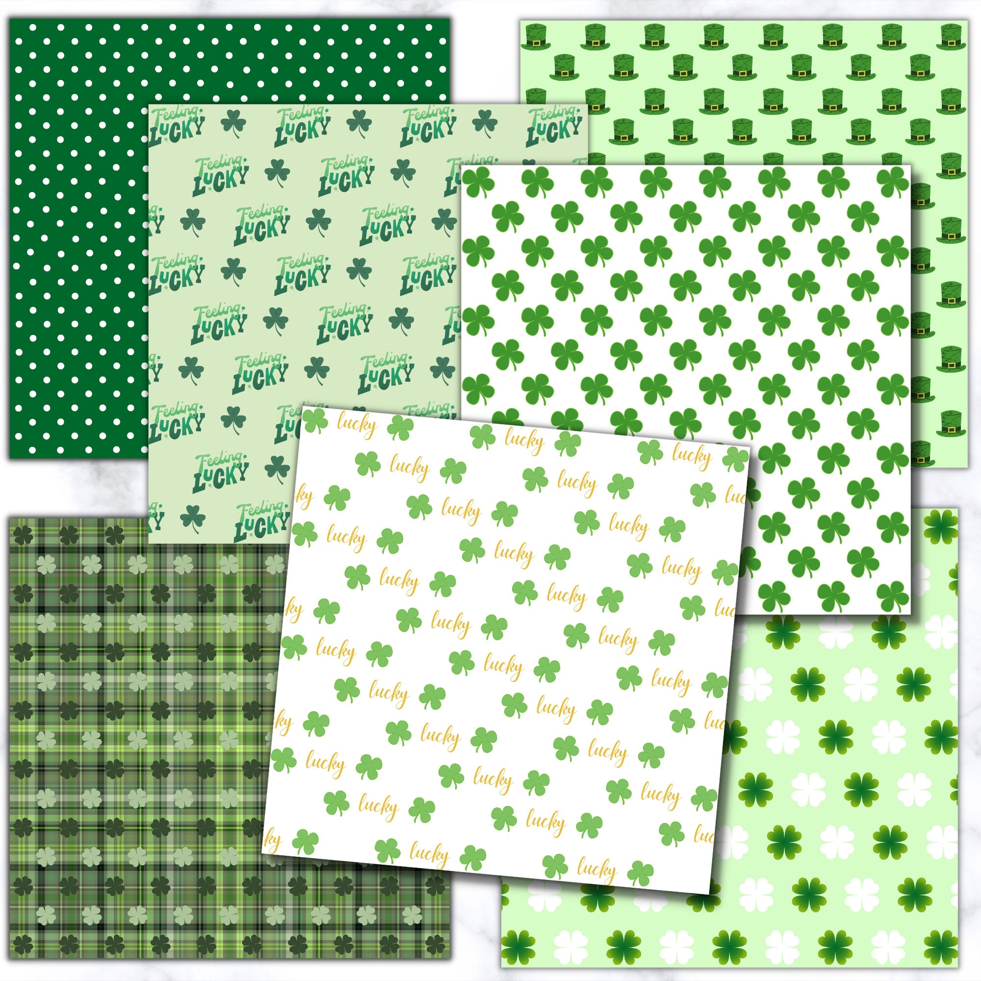 St. Patrick's Day Digital Paper Printable Digital Papers - Etsy