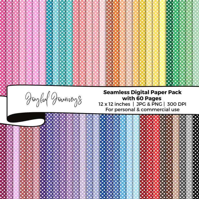 Polka Dot Digital Paper: Tiny, Small Polka Dots, Seamless Pattern ...