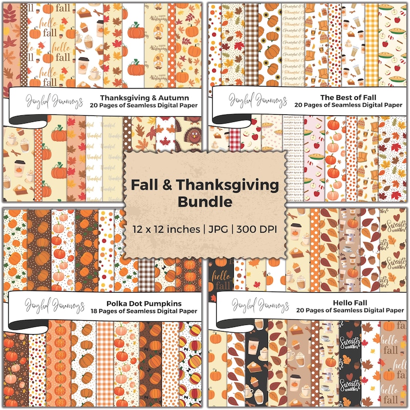 Fall Scrapbook Paper - Etsy