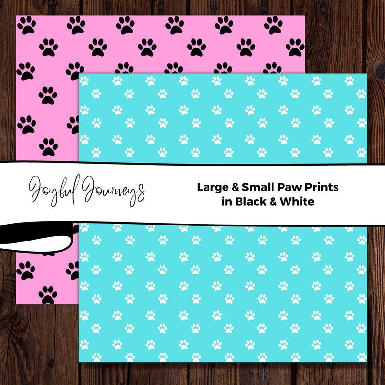 Paw Print Digital Paper: Rainbow Colors, Dog, Cat, Animal, Scrapbook ...
