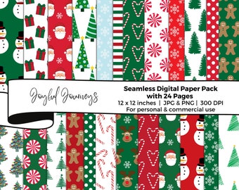 Christmas Digital Paper, Holiday Scrapbook Papers, Snowflake Wallpaper ...