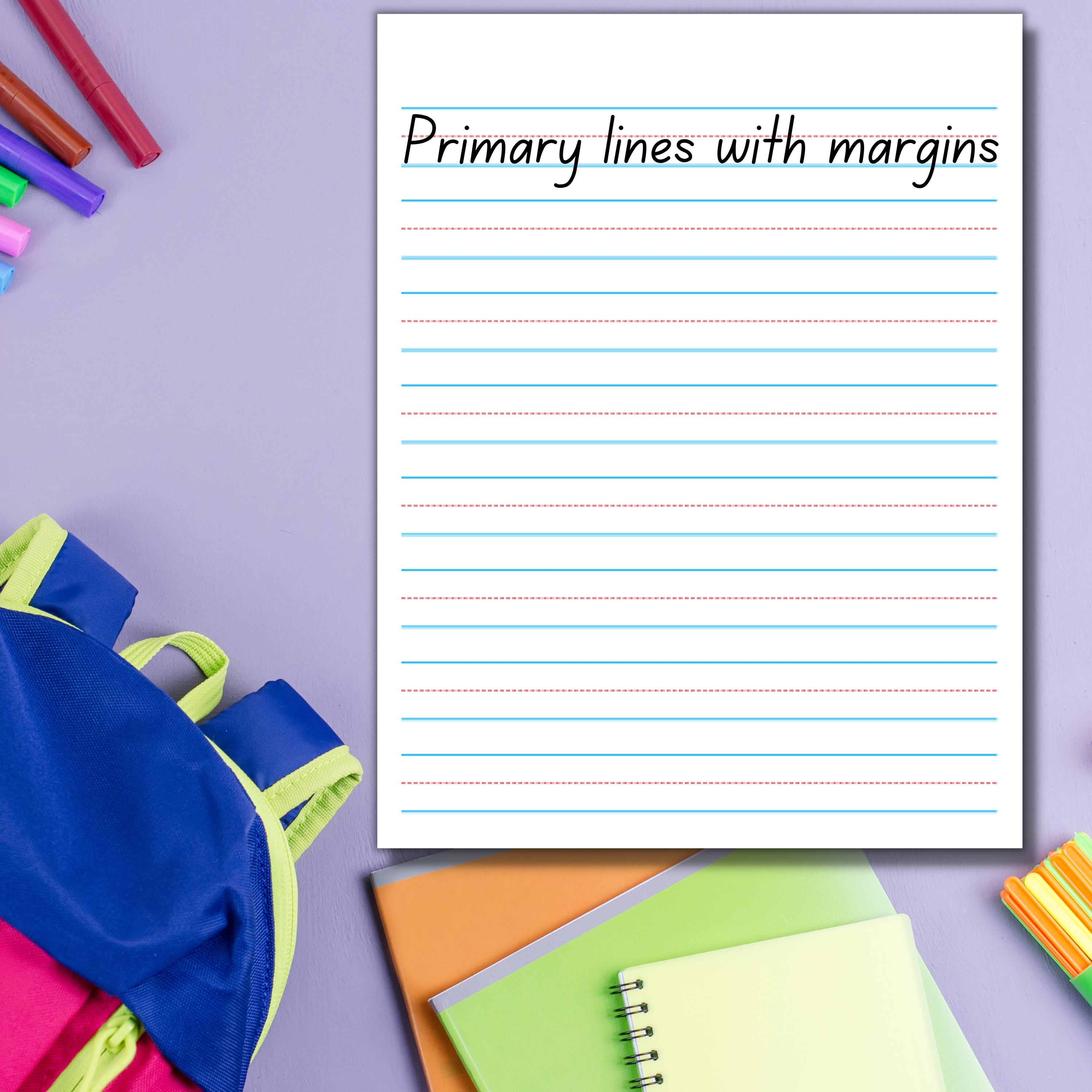 Printable Lined Paper Bundle: Handwriting Practice, Wide Rule, Notebook ...