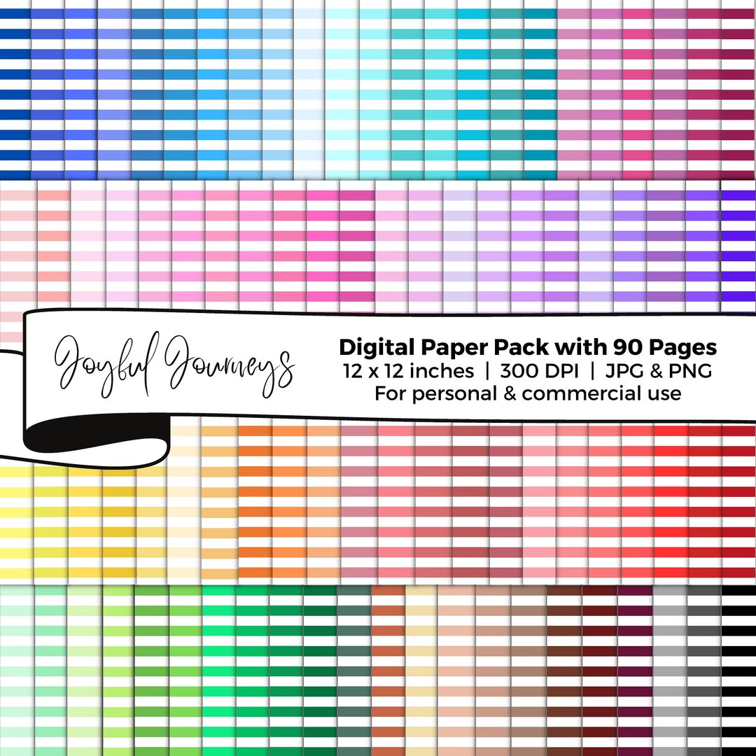 Stripes Digital Paper, Striped Scrapbook Paper, Striped Background ...