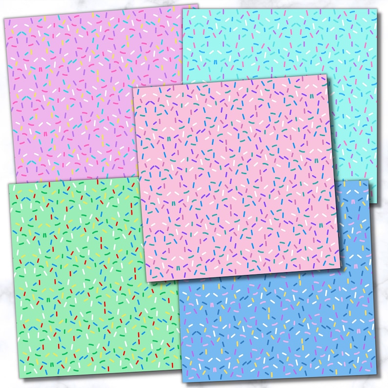 Sprinkles Digital Paper, Colorful Scrapbook Paper, Donut Sprinkles ...