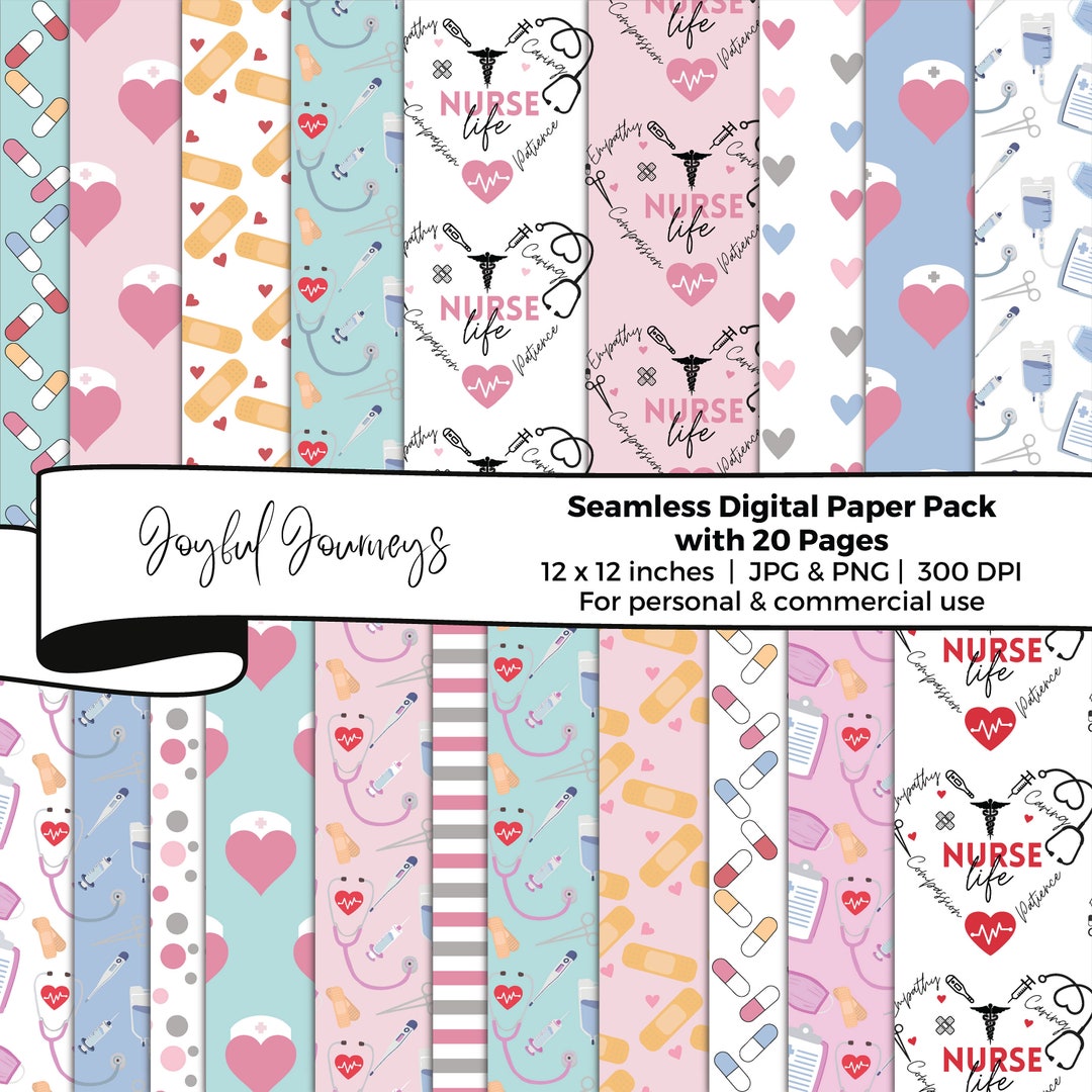 Nurse Digital Paper: Medical Backgrounds, Healthcare Nurse, Seamless ...