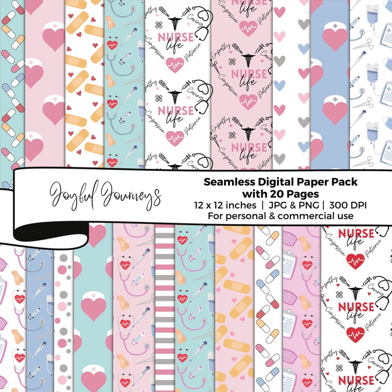 Nurse Digital Paper: Medical Backgrounds, Healthcare Nurse, Seamless ...