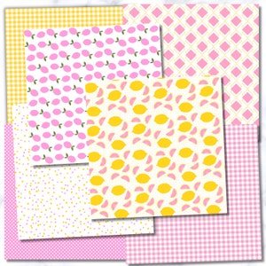 Pink Lemonade Digital Paper, Seamless Lemon Digital Paper, Pink ...