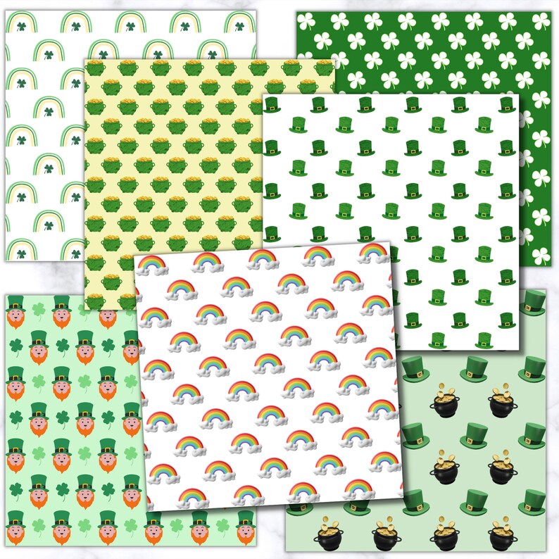 St. Patrick's Day Digital Paper Printable Digital Papers - Etsy