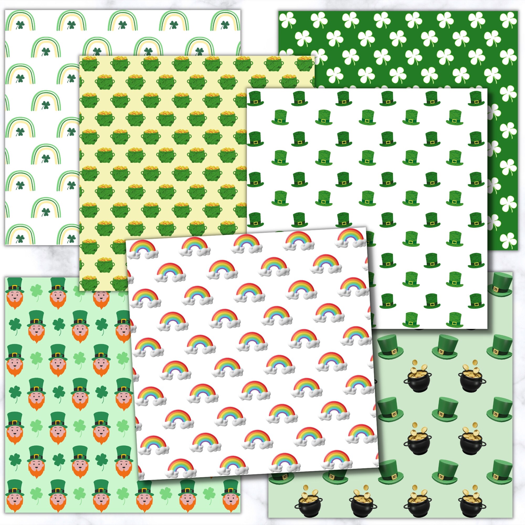 St. Patrick's Day Digital Paper Printable Digital Papers - Etsy