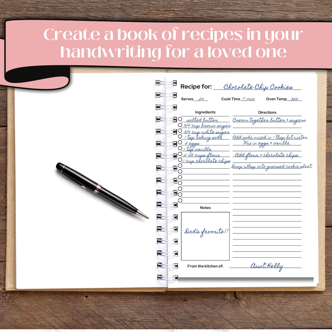 Printable Recipe Book Template: EDITABLE Recipe Card, Minimalist, (A4 ...