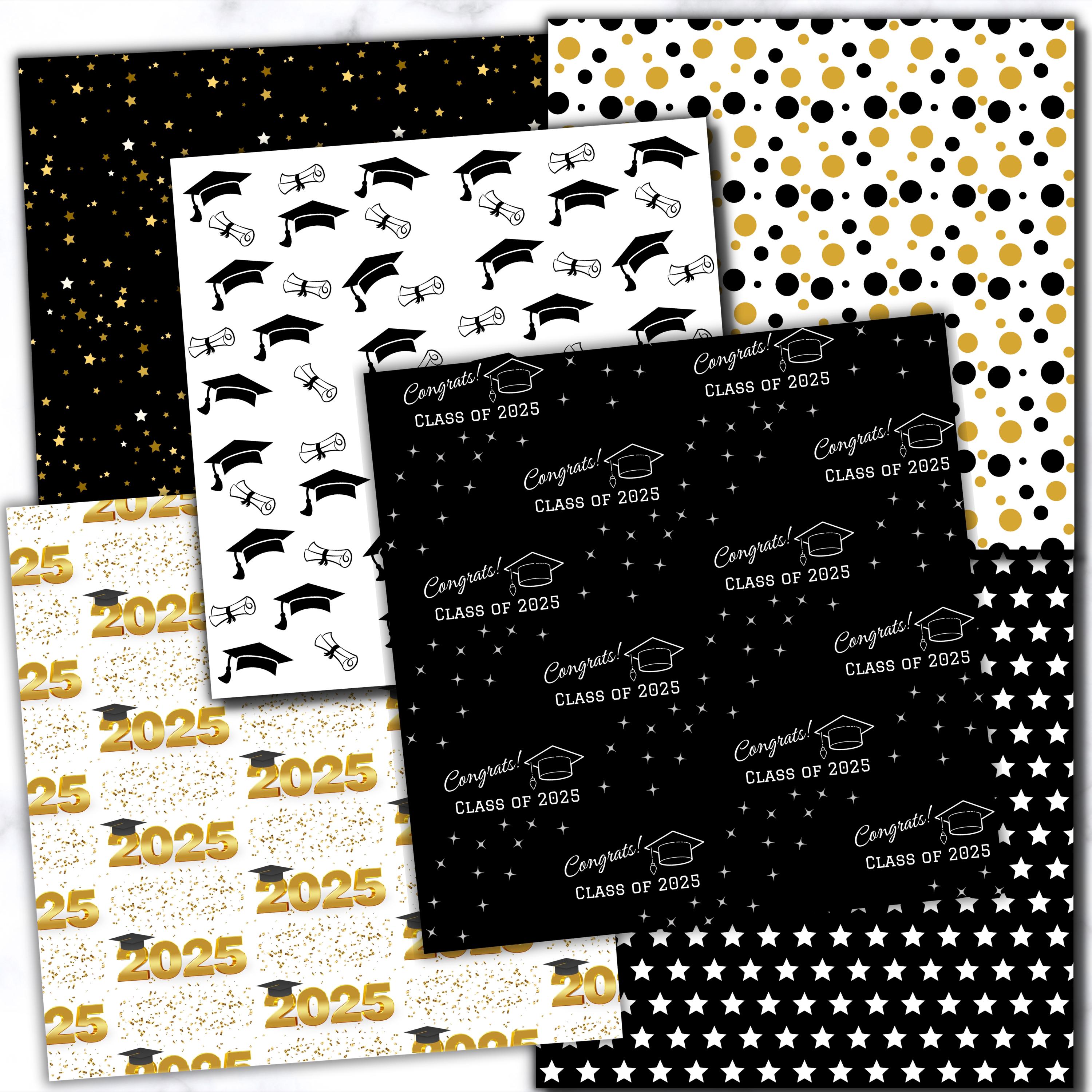 Graduation Digital Paper: Class of 2025, Seamless Grad Background ...