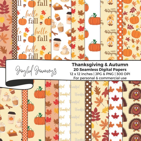 Thanksgiving Pattern - Etsy