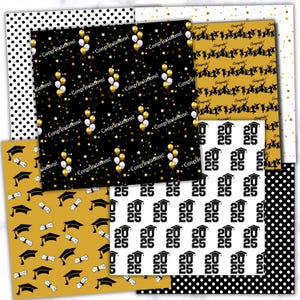Graduation Digital Paper: Class of 2025, Seamless Grad Background ...