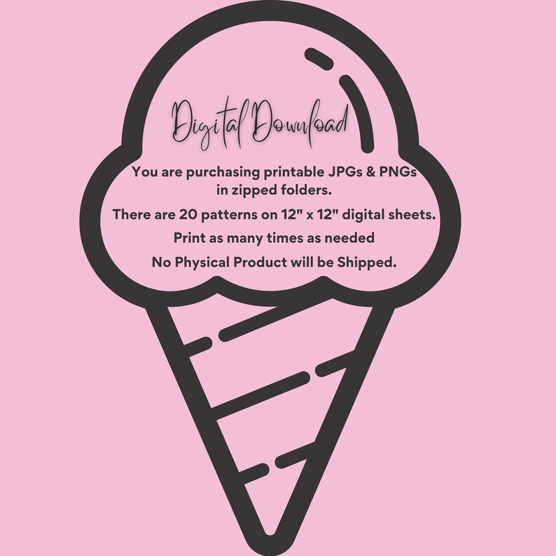 Ice Cream Digital Paper, Summer Patterns, Ice Cream Truck, Sprinkles ...
