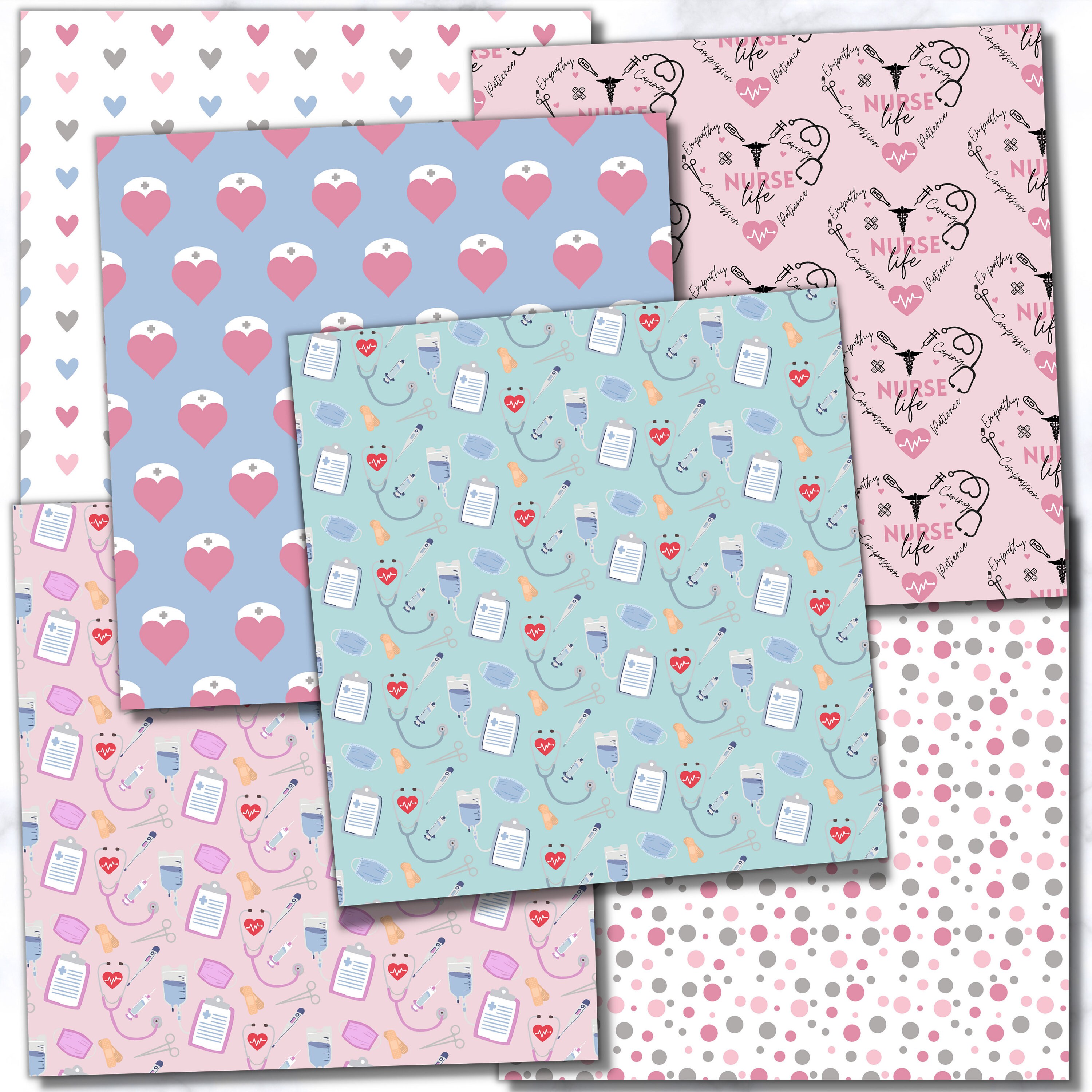 Nurse Digital Paper: Medical Backgrounds, Healthcare Nurse, Seamless ...