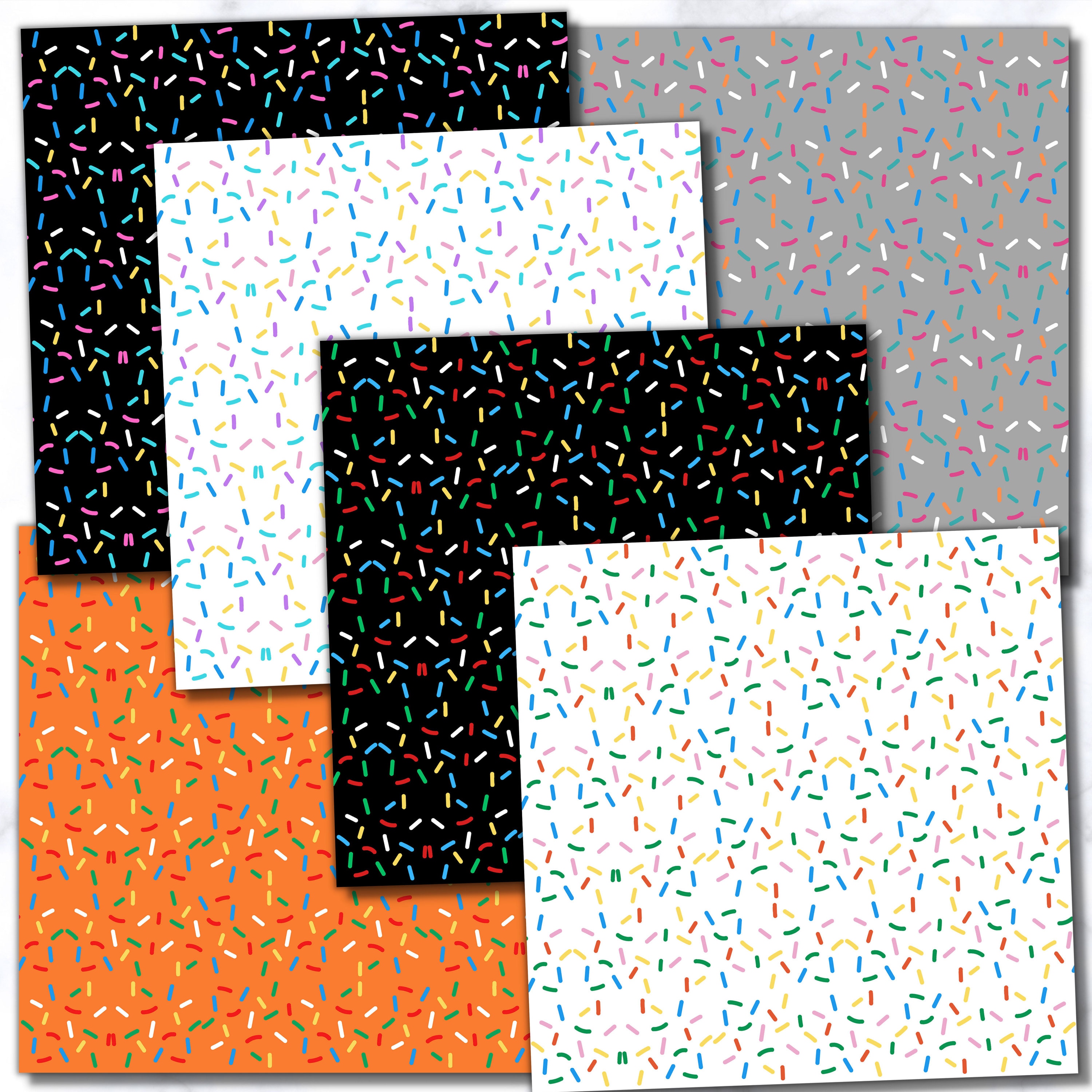Sprinkles Digital Paper, Colorful Scrapbook Paper, Donut Sprinkles ...