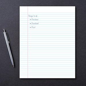 Printable Lined Paper Bundle, Wide Rule College Rule, Notebook Lined ...