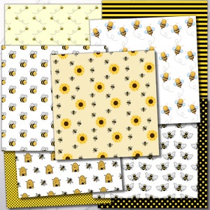Bee Digital Paper: Honeycomb, Gnomes, Polka Dots, Honey Bee, Party ...