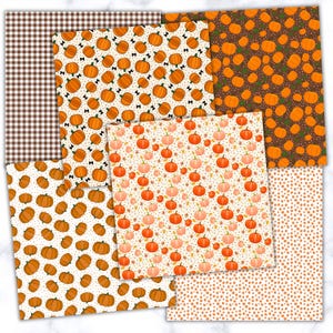Polka Dot Pumpkin Digital Paper: Autumn, Seamless Patterns, Autumn ...