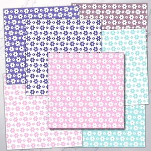 Flowers Digital Paper, Pastel Colours, Cute Flowers, Floral ...