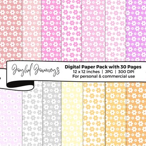 Flowers Digital Paper, Pastel Colours, Cute Flowers, Floral ...