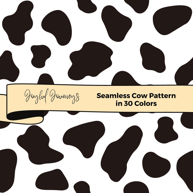 Colorful Cow Print Digital Paper: Seamless Pattern, Cow Spots, Animal ...