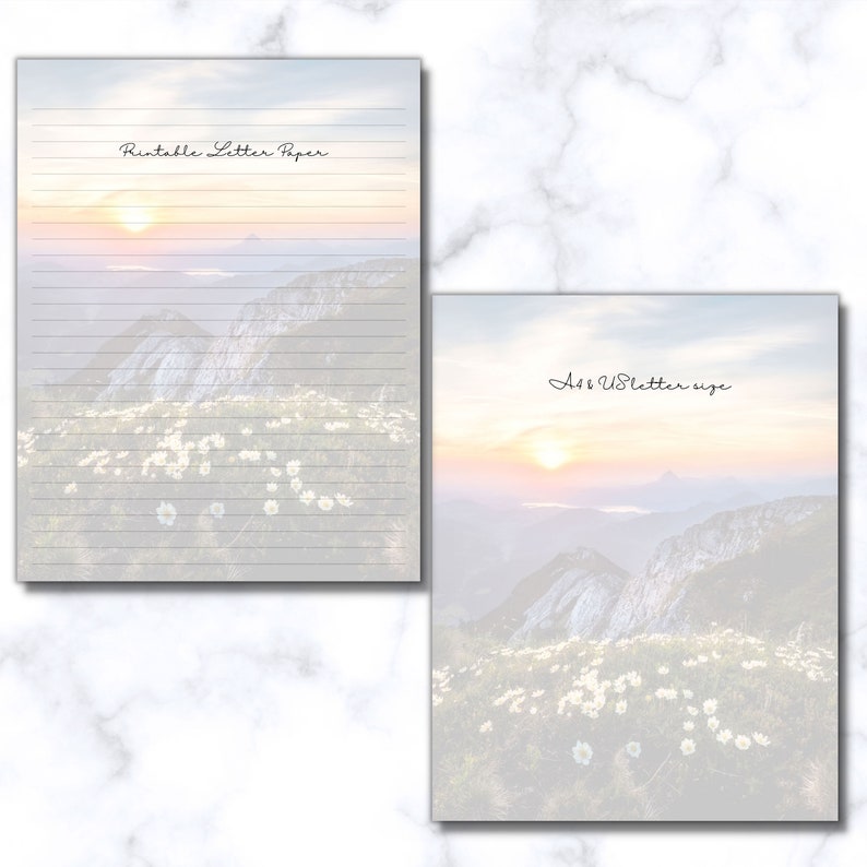 Mountain Floral Stationery: JW Letter Writing, Printable, Lined ...