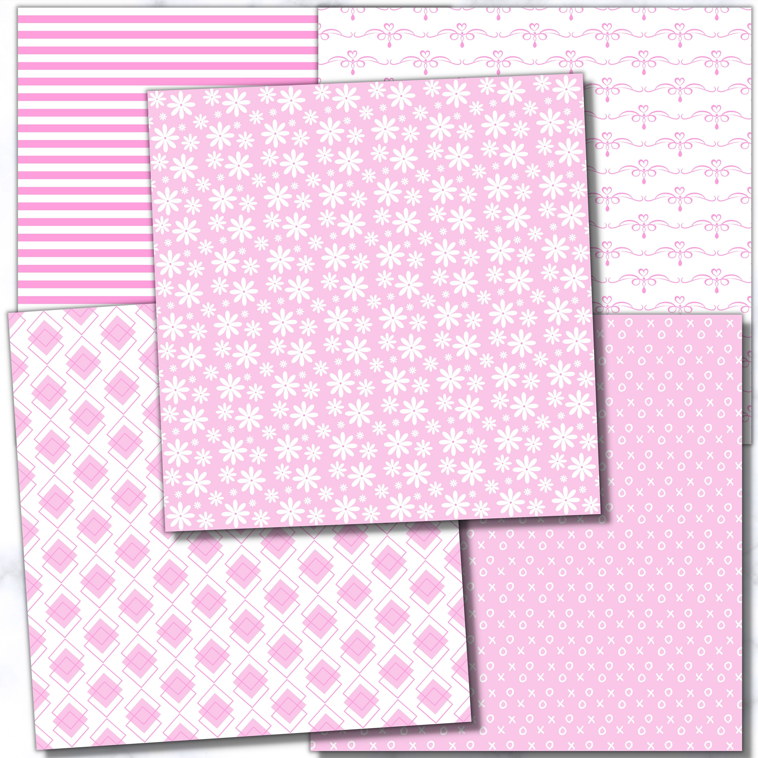 Pink Digital Paper, Seamless Scrapbook Paper, Polka Dots, Sprinkles ...