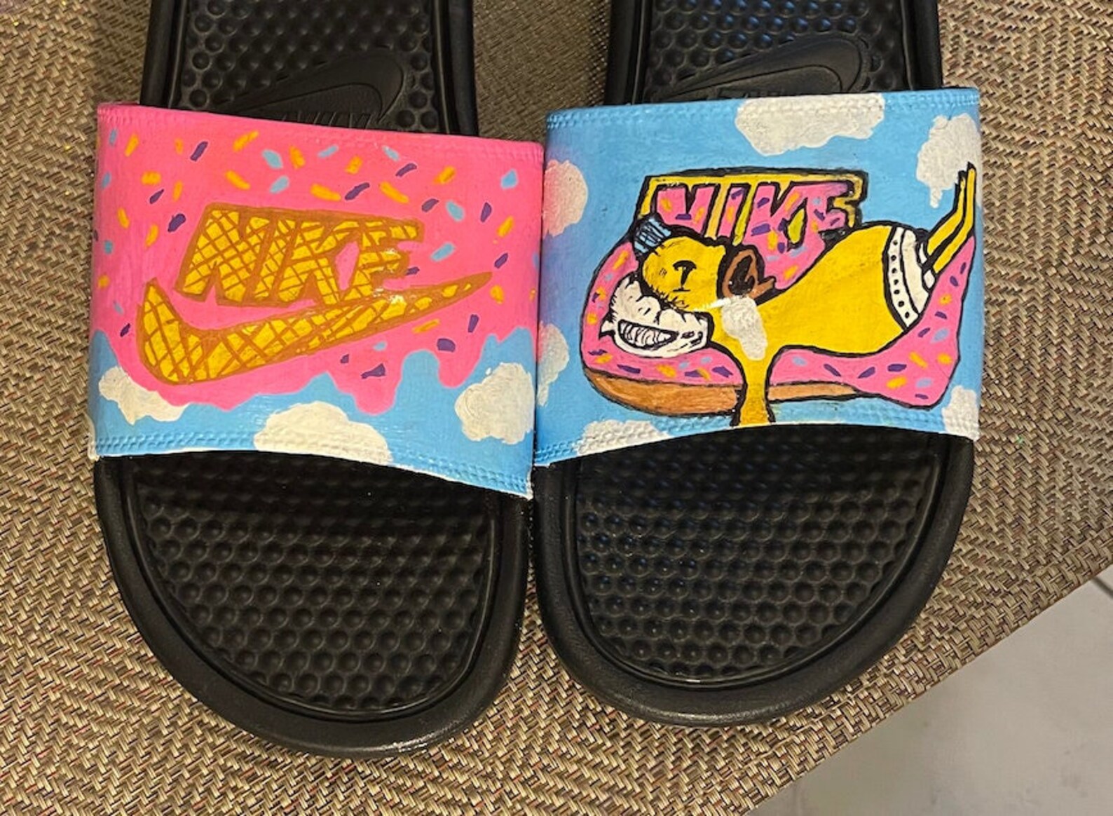 Custom Nike Slides Simpsons "hungover Homer" - Etsy